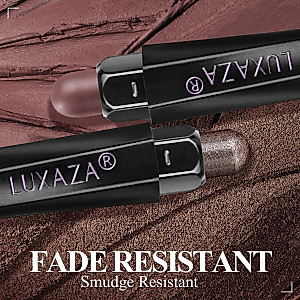 LUXAZA 6PCS Eyeshadow and Eyeliner Pen,Matte And Shimmer Cream Eyeshadow Pencil Crayon,Champagne Rose Pink Eye Brightener Stick,Waterproof Long Lasting Highlighter Makeup Stick