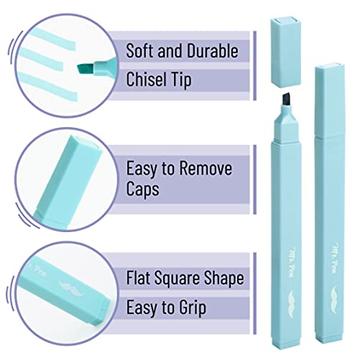 Mr. Pen- Aesthetic Cute Highlighters Set and Large Capacity Pencil Case