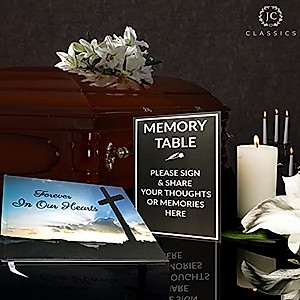 Funeral Guest Book | Memorial Guest Book | Guest Book for Funeral Hardcover | Guestbook for Sign in, Celebration of Life Memorial Service | Funeral Guest Sign Book with Memory Table Card Sign Included