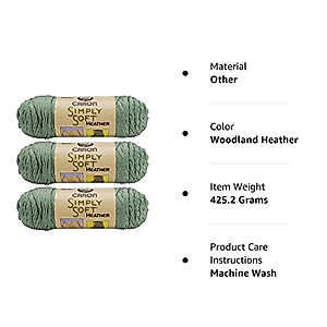 Caron Bulk Buy Simply Soft Heather Yarn (3-Pack) Woodland H9700H-9503