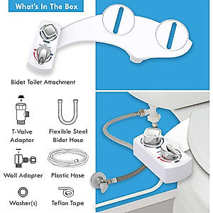 BUTT BUDDY Spa - Bidet Toilet Seat Attachment & Fresh Water Sprayer (Cool & Warm Temperature Control | Easy Setup, Universal Fit, Non-Electric | Dual-Nozzle Cleaning, Adjustable Pressure, Female Wash)