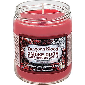 Smoke Odor Exterminator 13 oz Jar Candles Dragon's Blood, (2)