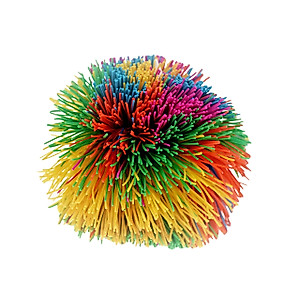 JA-RU Bandy Ball (Random Color), 3" Fidget Ball with String & Spike, Stress Relief Sensory Toy for Kids & Adults