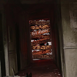 Halloween Door Cover Halloween Door Decorations Scary Halloween Decorations Horror Shadowy Figure Bloody Handprint Halloween Door Covers