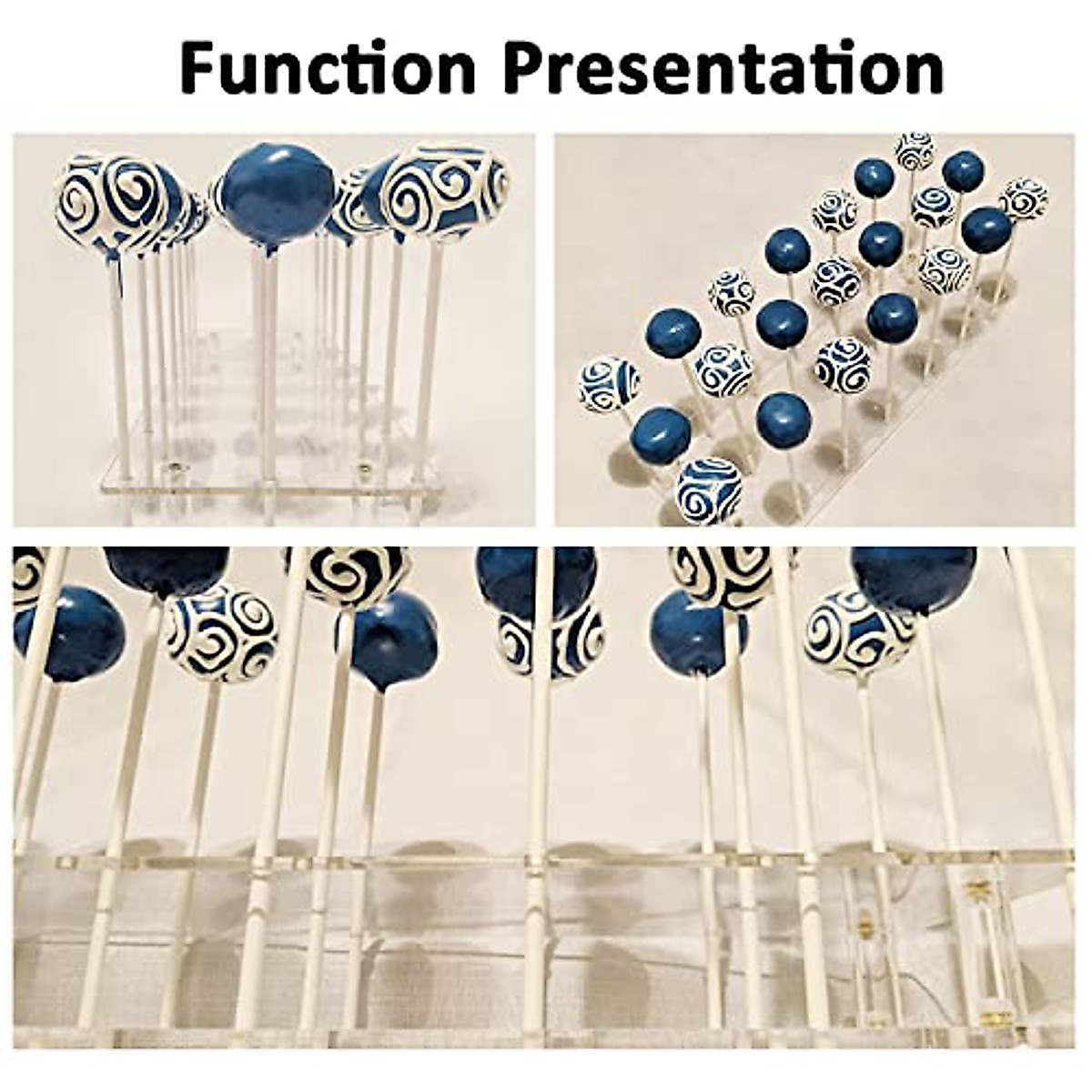 LIOUCBD 2 Packs Cake Pop Holder, Clear Acrylic Cake Pop Stand with Screwdrivers, 21 Holes Cake Stand for Cake Pop Maker, Dessert Stands for Weddings Baby Showers Parties Anniversaries Decoration