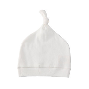 Owlivia Baby Organic Knot Hat, Newborn Hospital Baby Beanies, Unisex Infant Cap (Newborn, Off-White)