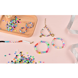 DASTRENDZ 6000+ Polymer Clay Beads Bracelet Making Kit Flat Round Clay Beads Heishe Beads for Jewelry Bracelets Necklace Making Kit Adult Kidz, Fun Craft Kit, Teen Girl Gifts Jewelry Making Kit