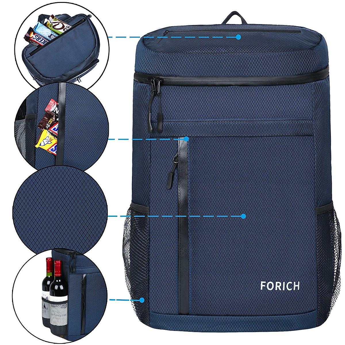 FORICH Soft Cooler Backpack Insulated Waterproof Backpack Cooler Bag Leak Proof Portable Small Cooler Backpacks to Work Lunch Travel Beach Camping Hiking Picnic Fishing Beer for Men Women