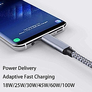 15FT USB C to USB C Cable 100W, Type C Fast Charging, Long Braided, Charger Cord Compatible with Samsung Galaxy S21 S20,Note 10/20,Google 4a/4/3 XL,MacBook Pro/Air,iPad Pro/Air, Dell XPS,Moto G7 Plus