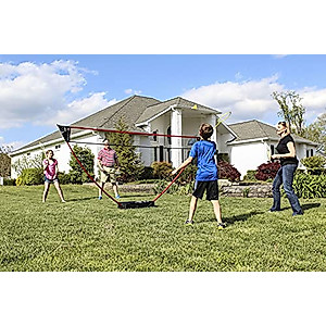 Zume Games Portable Badminton Set with Freestanding Base – Sets Up on Any Surface in Seconds – No Tools or Stakes Required,Red/Black/Green,1,OD0006W