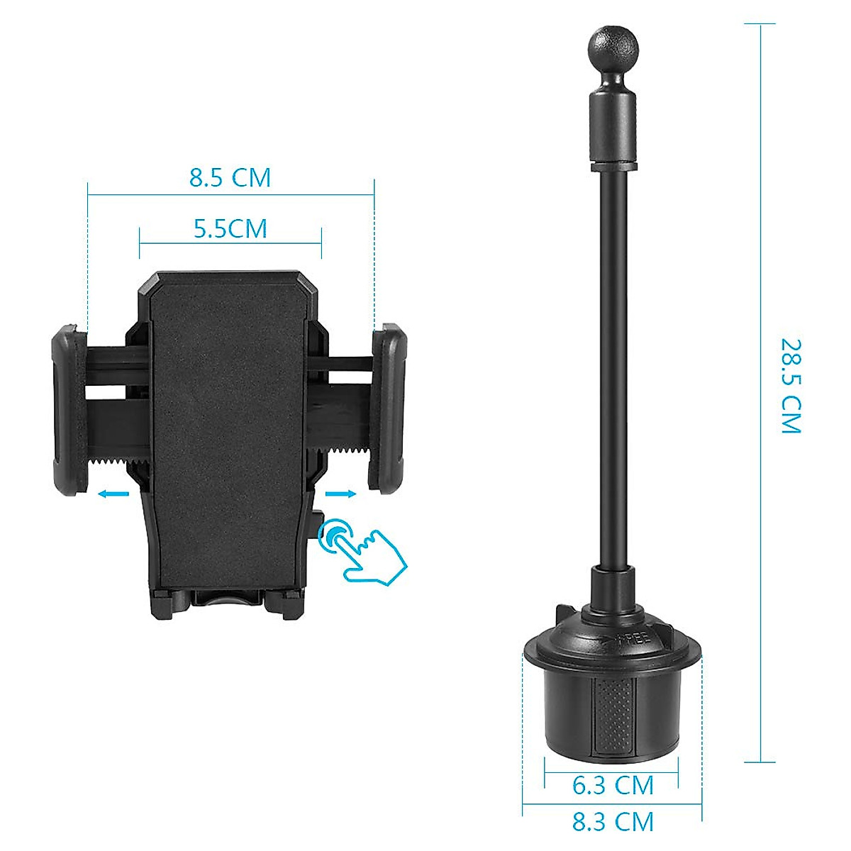 Cup Holder Car Mount for All Phone for Samsung Galaxy S22, S22 Plus, S22 Ultra, Xcover6 Pro, F42 M22 M52 M32 A52s A03s A12 Nacho Z Flip3 M21 F22 A22 F52