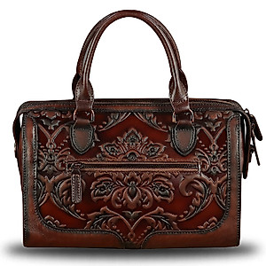 Genuine Leather Top Handle Handbag for Women Handmade Vintage Satchel Retro Cowhide Crossbody Handbags Purse Hobo Bags