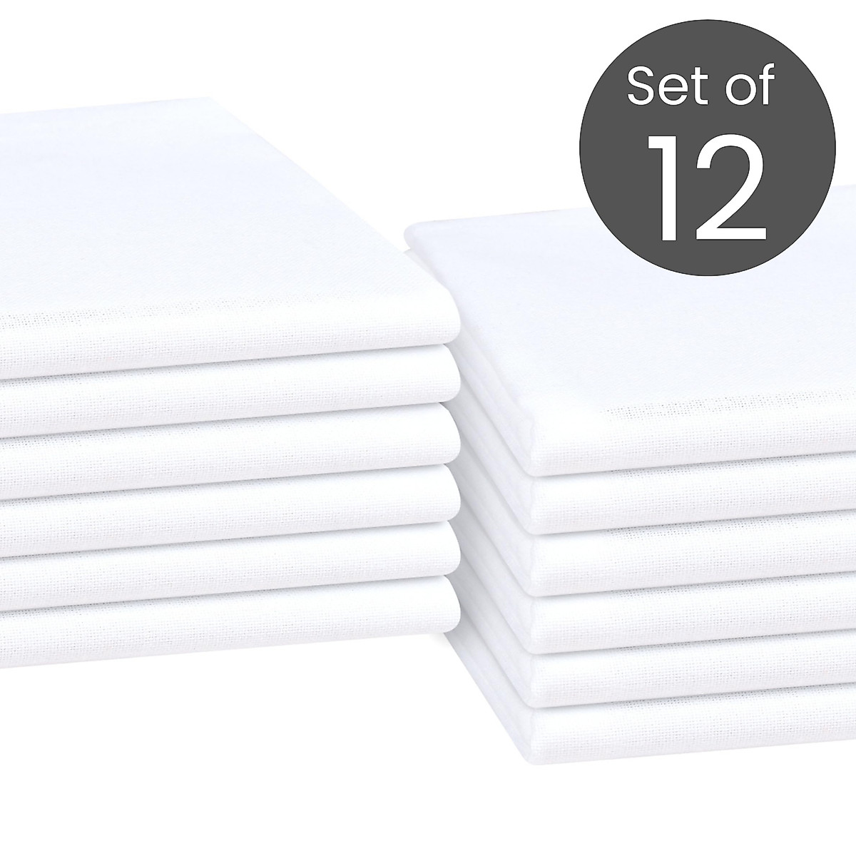 Linen Hub Cloth Dinner Napkins 17x17 - Perfect Everyday Use Cloth Napkins - Soft Absorbent Washable Cotton Napkins - Ideal for Farmhouse Wedding Party Christmas Easter - 100% Cotton Napkins White
