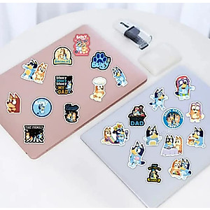 50 Cartoon Stickers Colorful Aesthetic VSCO Vinyl/PVC Waterproof Decals for Water Bottle, Hydroflask, Guitar, Luggage, Phone, Case, Laptop, Skateboard, Gift for Kids, Teens, Boys and Girls (Blue)