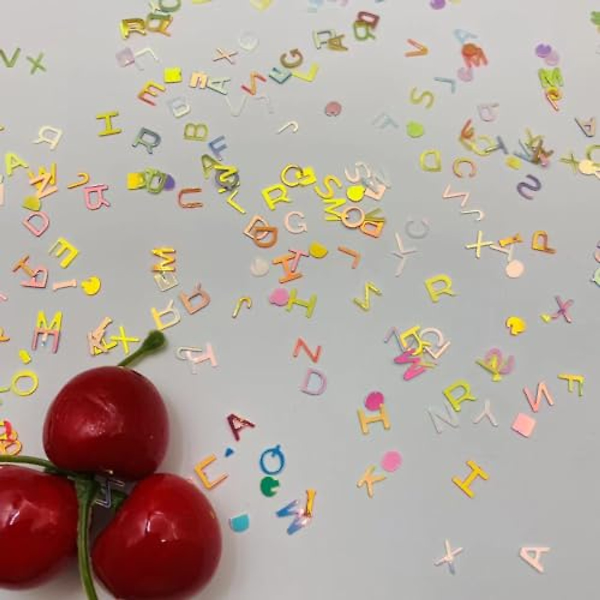 4000 Pcs 6mm Alphabet Letter Glitter Holographic PVC Confetti for Handicrafts, Nail Art, Card DIY, Wedding Bridal Shower Birthday Valentines Party Decorations (Holographic Mixed)