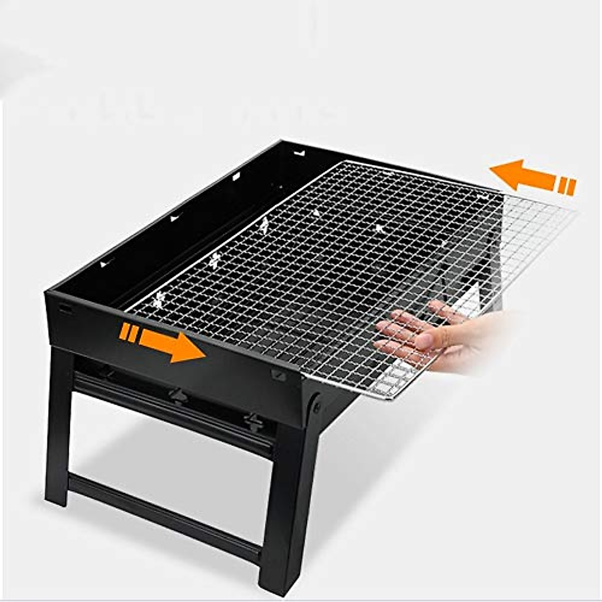 JINDAO-URG Barbecue Grill, Folding Portable Charcoal Barbecue Table, Barbecue Brush, Camping Grill Stove, Camp Stove, Garden Outdoor Cooking Fun, Barbecue Tools Set 3-5 People URG