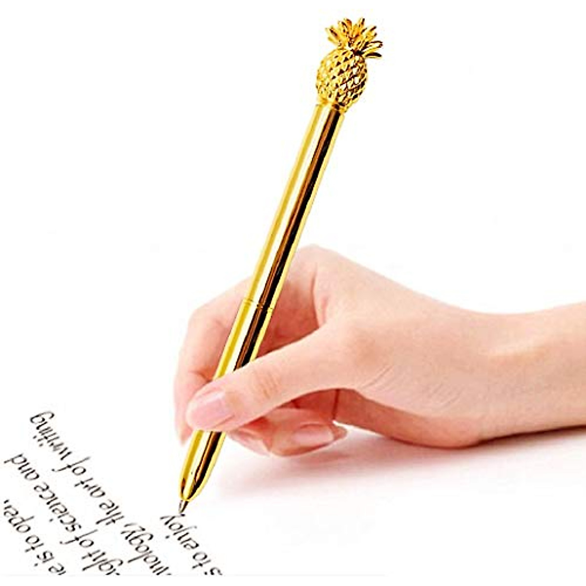 JeVenis Set of 5 Pineapple Pens Ballpoint Pens with Pineapple Pencil Pouch Bags Ins Style Pineapple Notes Stickers for Office Gift