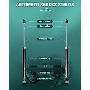 Shocks for Ford,AUTOMUTO Shocks Absorbers Kit 2x Rear Shock Sets Fits 2011 2012 2013 2014 2015 2016 for Ford Fiesta,2011 2012 2013 2014 for Mazda 2 Auto Shocks 348018