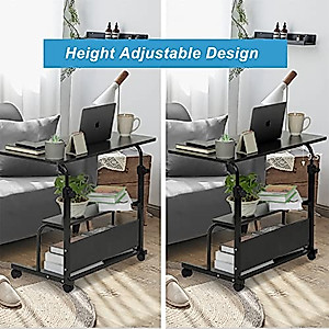 Laptop Desk Adjustable Desk Small Standing Desk Home Office Desks for Small Spaces Portable Desk Table for Bedrooms, 31.5" Black Uplift Student Study Desk Mobile Rolling Computer Work Desk on Wheels