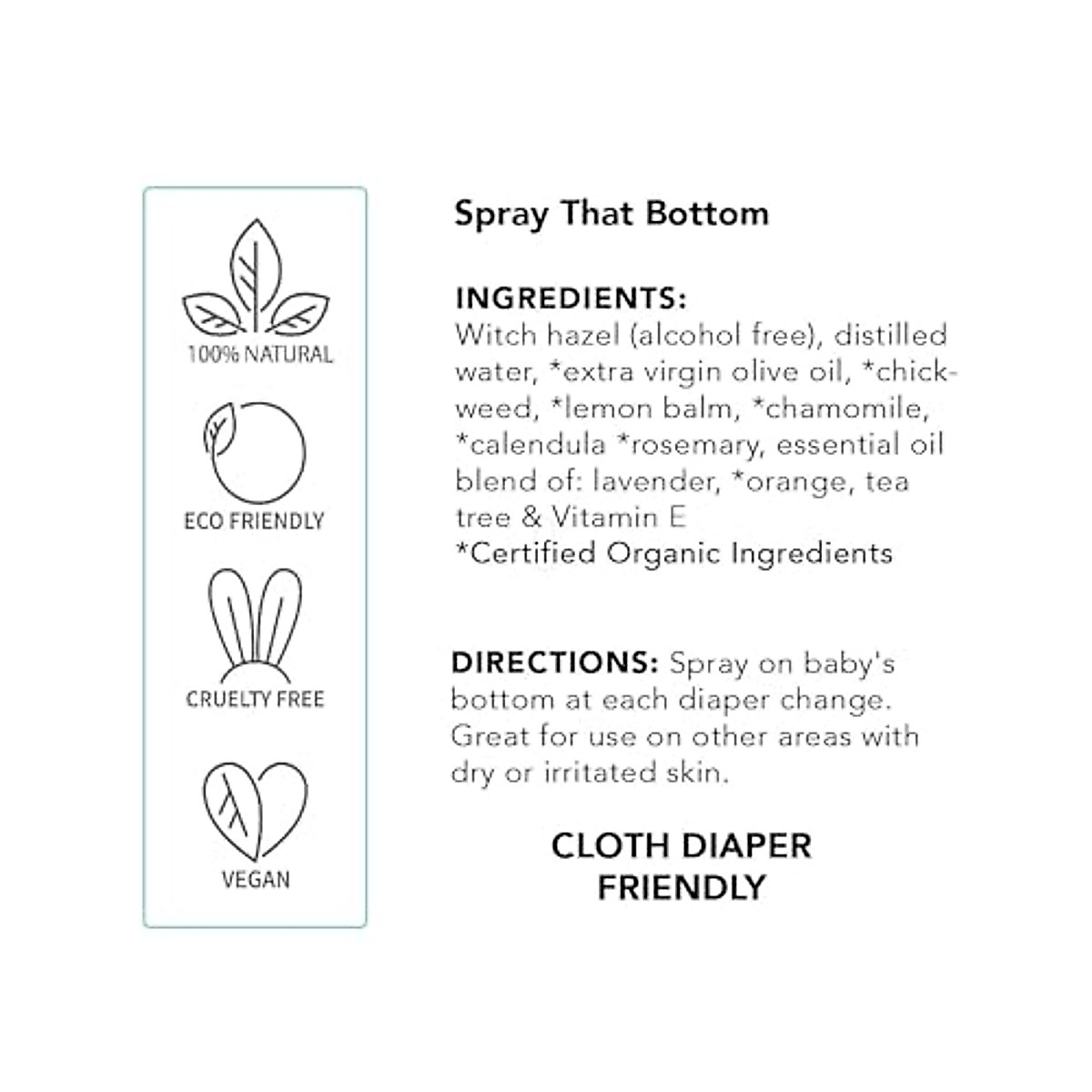 Balm Baby Spray That Bottom - Diaper Rash Cream Spray – No Touch - No Rub - Travel Friendly Skin Aid To Cleanse, Moisturize, Soothe, Prevent and Heal – 4oz All Natural, Vegan, Herbal Diaper Care