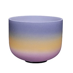 ENERGYSOUND 432Hz Perfect Pitch A 3rd Eye Chakra Rainbow Colored Frosted Quartz Crystal Singing Bowl 8 inch