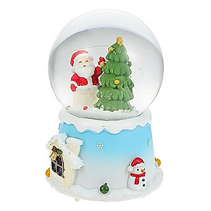 NOLITOY 1pc Crystal Ball Music Box Office Decoration Work Desk Decor Luminous Crystal Ball Study Decor Music Decor Dinner Table Decor Winter centerpieces for Table Reindeer Snow Globe Gift
