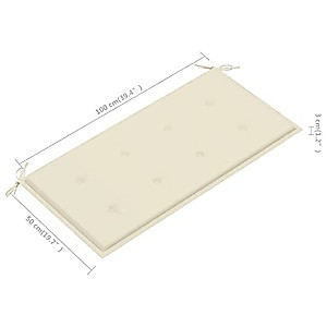 imasay Garden Bench Cushion Cream 39.4"x19.7"x1.2"