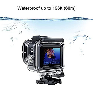 SOONSUN Waterproof Case for GoPro Hero 11 Black/Hero 10 Black/Hero 9 Black, 60M Underwater Protective Dive Housing Case with Cold Shoe Mount Adapter for GoPro Hero 11 10 9 Black Action Camera