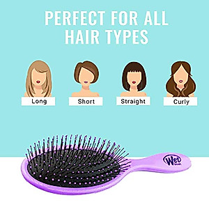 Wet-Brush Detangling Hair Brush - Purple - 2 Pack Detangler - Comb for Women, Men & Kids - Wet or Dry – Removes Knots and Tangles, Best for Natural, Straight, Thick & Curly Hair – Pain Free