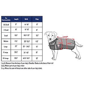 Derby Originals Horse Tough 600D Ripstop Waterproof Reflective Winter Dog Coat 150g Medium Weight, Black, 17.5"