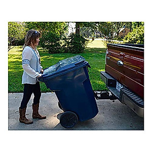 GREAT DAY Tote Caddy Trash Can Transporter - Fits Truck/Auto/Golf Cart/ATV With 2in Hitch Receiver - 200 lbs Weight Capacity - Black Powder-Coated Finish, TC5000