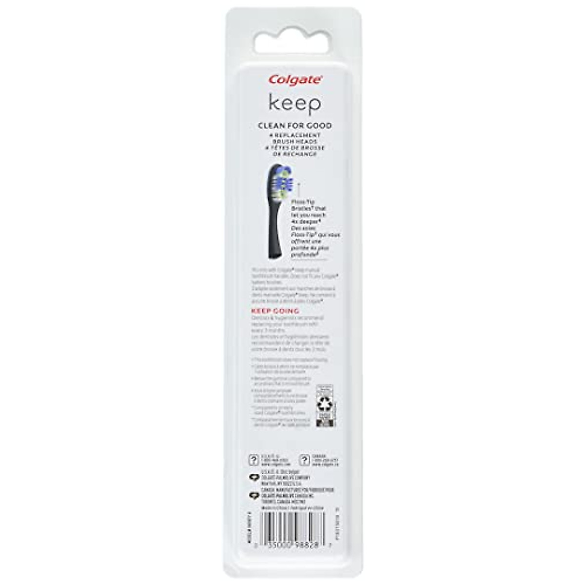 Colgate Keep Toothbrush Refill Heads, Deep Clean, 4 Pack