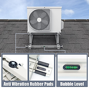 Flamorrow Rooftop Mini Split Mount Bracket, Adjustable Roof Support Bracket for Ductless Mini Split Air Conditioner Condenser & Heat Pump, Holds Up to 300 lbs, 9,000 BTU to 24,000 BTU