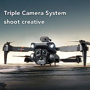 Foldable FPV Drone, 4K HD Aerial Photography Obstacle Avoidance Quadcopter Vertical Shooting RC Airplane, with 4 Way Induction Detection, 50X Zoom
