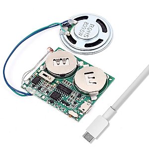 Icstation DIY Light Sensor Sound Module, Micro USB Recordable Sound Chip 8M Memory Speaker Talking Programmable Music Player Box for Birthday Greeting Card Anniversary Present