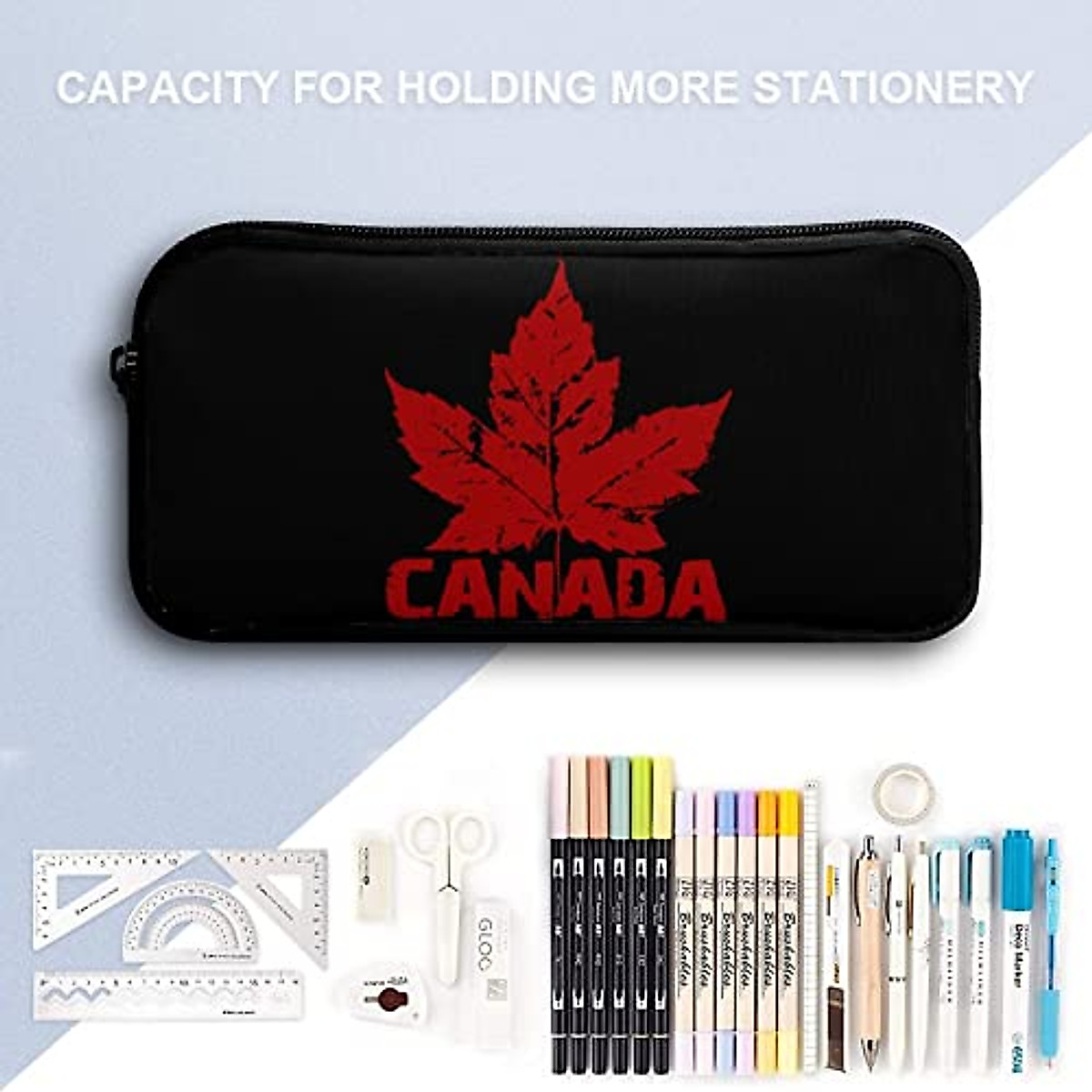 Canada Pencil Case Stationery Pen Pouch Portable Makeup Storage Bag Organizer Gift