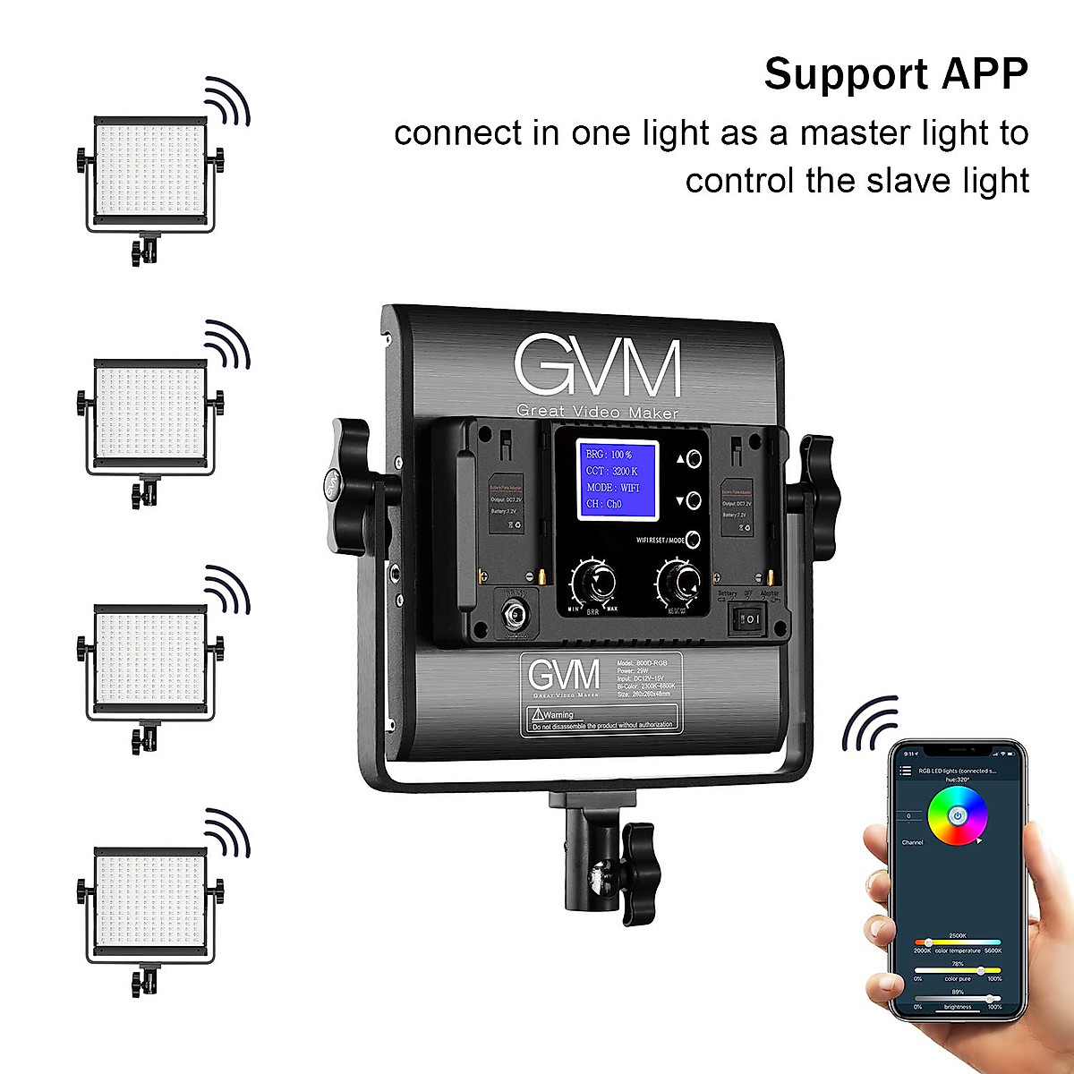 GVM RGB LED Video Lighting Kit, 800D Studio Video Lights with APP Control, Video Lighting Kit for YouTube Photography Lighting, 3 Packs Led Light Panel, 3200K-5600K, 8 Kinds of The Scene Lights