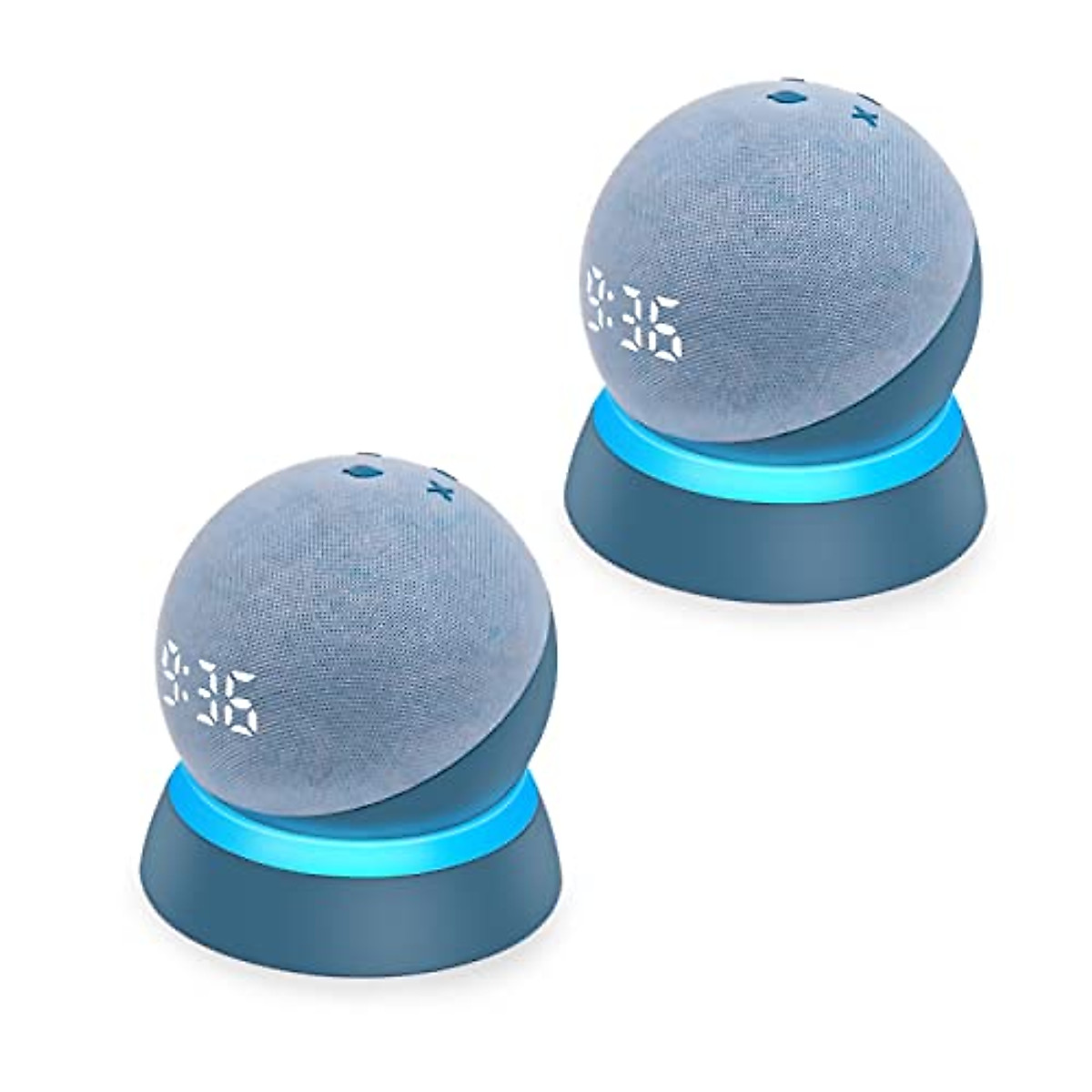 C YECEN Echo Dot 4th&5th Generation Table Stand Desktop Holder Mount for Echo Dot 4th&5th Gen, Base Bracket with Light Guide, Echo Dot Accessories with Built-in Cable Management