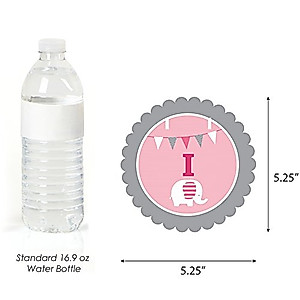 Big Dot of Happiness Pink Elephant 1rst Birthday Highchair Decor - I Am One - First Birthday High Chair Banner