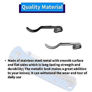 Tsinghwang 4PCS Deep Carry Pocket Clip Compatible with Benchmade 535 with Screws Stone Wash & Black Color