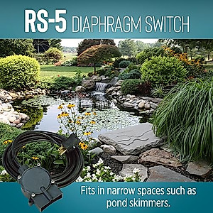 Little Giant RS-5 115-Volt Piggyback Diaphragm Pump-down Switch for Sump or Utility Pumps, 10-Ft. Cord, Black, 599008