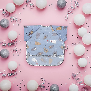 Accmor 3pcs Waterproof Baby Bibs/Short Sleeve Bibs for Feeding/Toddler Smocks/Baby Bibs 6-36 Months