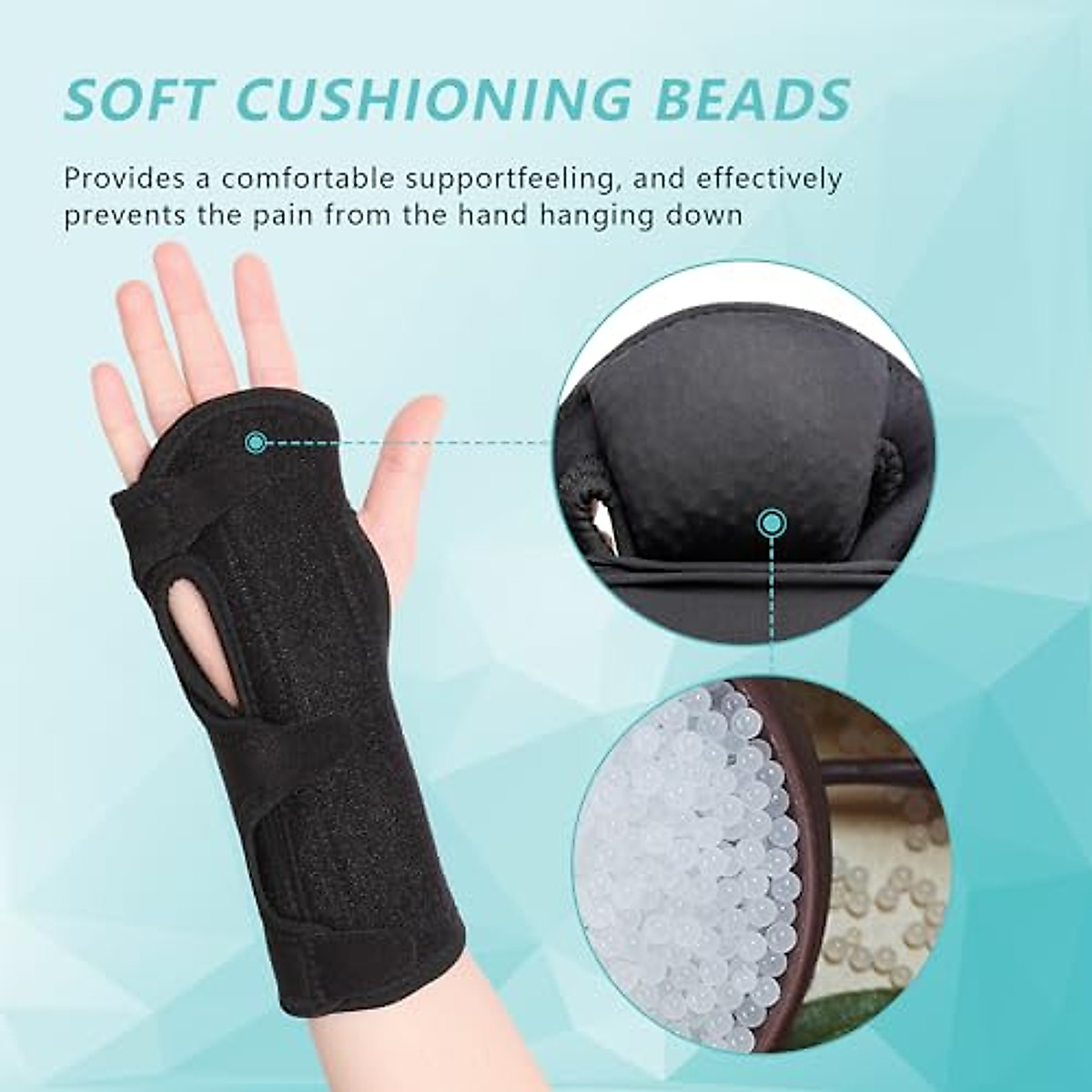 fibee 2 Pack Night Wrist Sleep Support Brace,Carpal Tunnel Wrist Brace Night Support,Adjustable Compression Wrist Splint for Tendonitis Arthritis Pain Relief Hand Support with Cushioned Beads Padded
