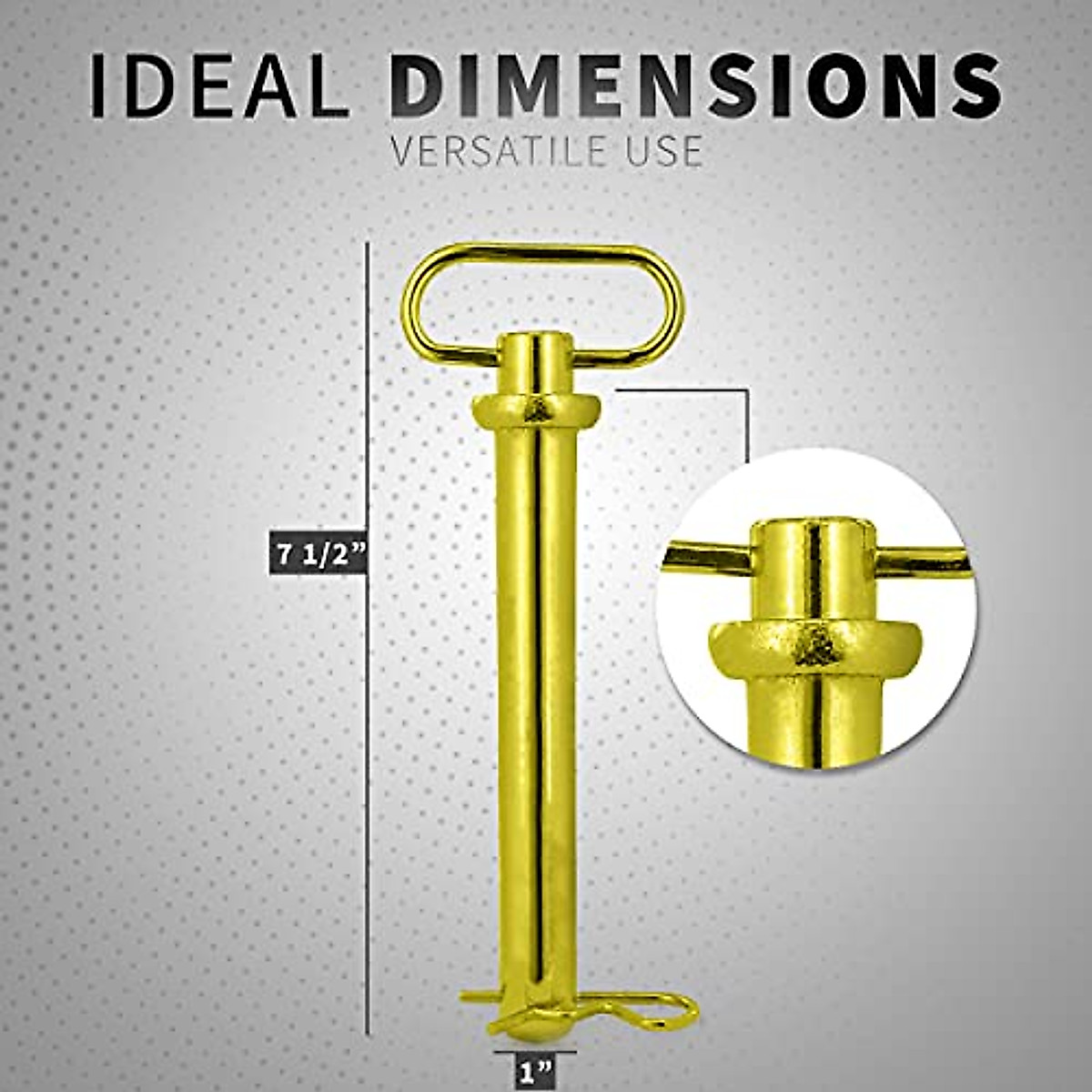 Trailer Hitch Pin and Clip 1 X 7.5” Receiver Pin, Use for Drop Hitches, Multi Hitches, Hitch Plugs, Bike Racks, and Cargo Carriers– by Goreks