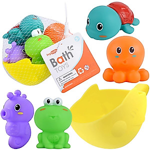 RISUNTOY Bath Toys for Babies, Mold Free Baby Bathtub Toys for Toddlers 1-3,Baby Tubs Water Toys for 1 Year Old,Baby Toys for New Born Infants