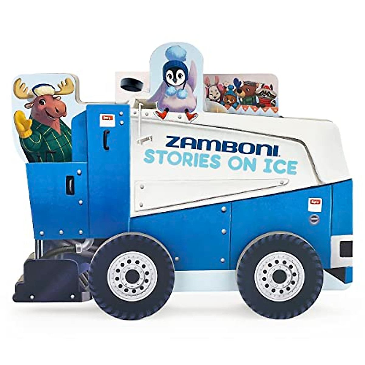 Zamboni Stories on Ice- Wheeled Board Book Set, 3-Book Gift Set With Rolling Truck Slipcase for Toddlers Ages 1-5 (Roll & Play Stories)