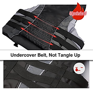 Leader Accessories Adult Universal Personal Flotation Device USCG Approved Life Jacket Vest (Black, L)