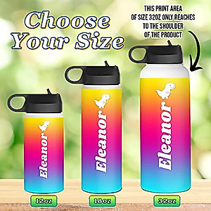 winorax Personalized Water Bottles For Kids Animal Design Sports Bottle 12oz 18oz 32oz Insulated Stainless Steel Birthday Christmas Back To School Gift for Boys Girls Kid Animal Lovers