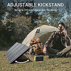 PAXCESS RM120 120 Watt 18 Volt Portable Outdoor Folding Solar Panel with Type C USB Output and Kickstand for RV Camping Solar Power Generator Station
