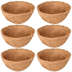 Legigo 6 Pack 14 Inch Hanging Basket Coco Liners Replacement, 100% Natural Round Coconut Coco Fiber Planter Basket Liners for Hanging Basket Flowers/Vegetables